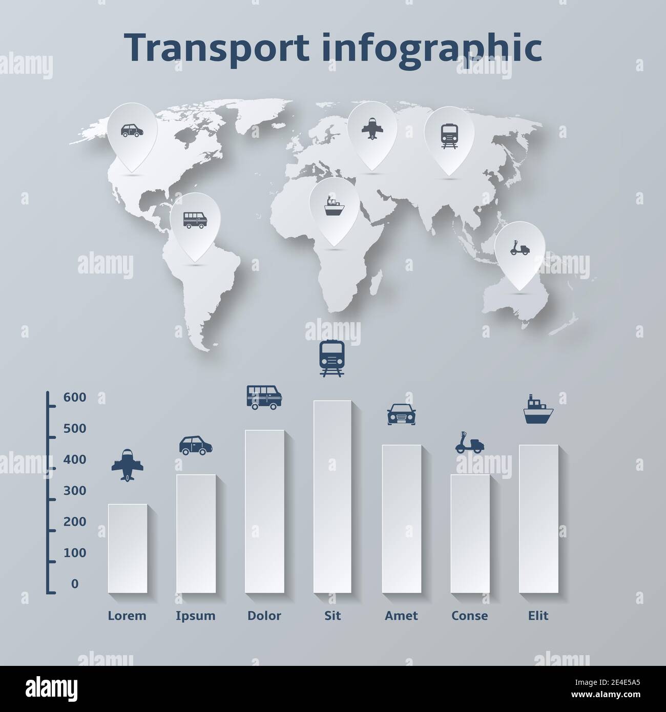 Transport paper infographics elements for presentation report vector ...