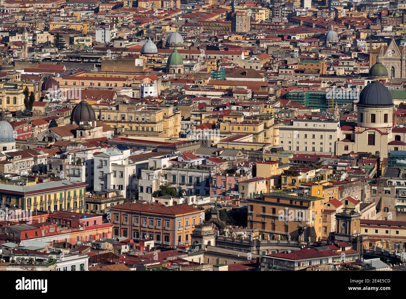 Naples, historical centre, buildings with roofs. Town Napoli in Italy ...