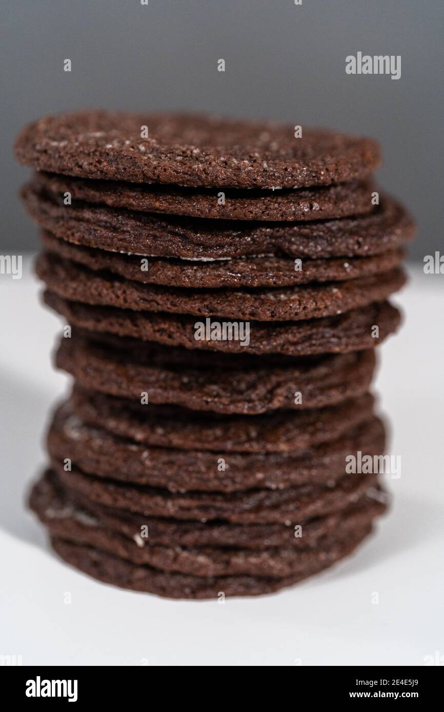 Stack of the freshly baked chocolate cookies Stock Photo - Alamy