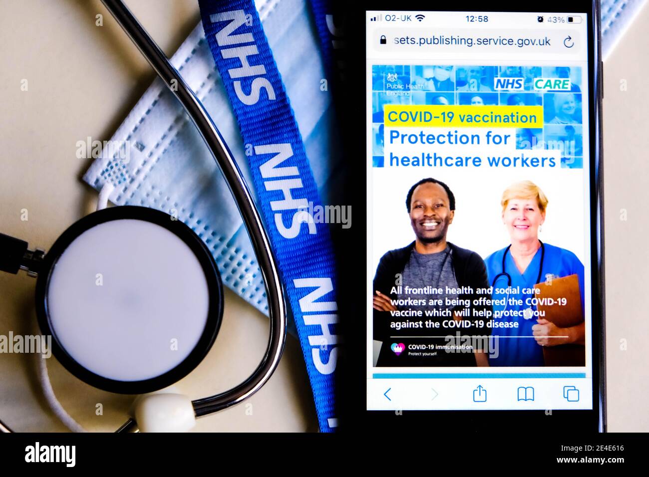 London UK, January 23 2021, NHS Government Mobile Phone Information App ...
