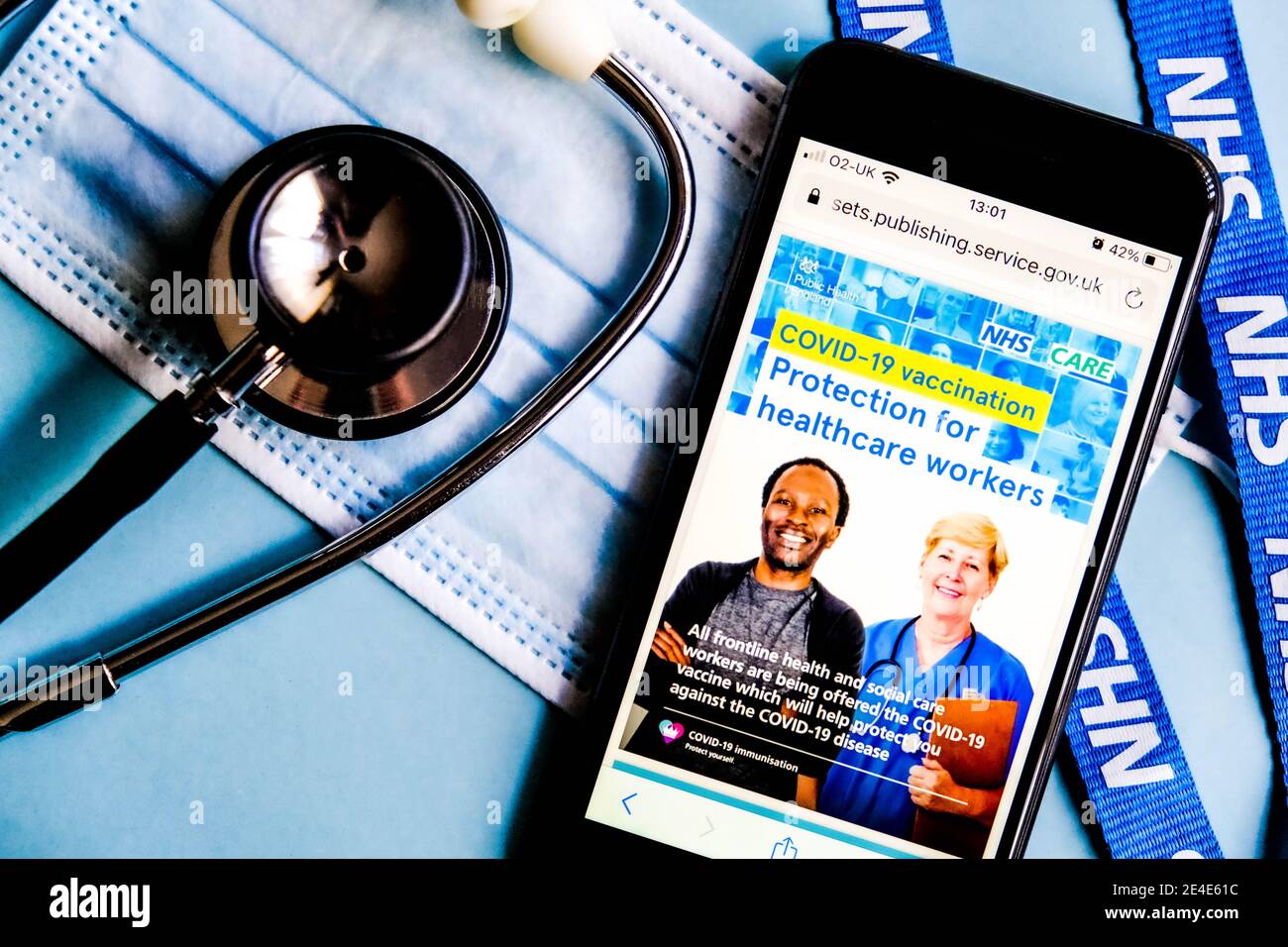 London UK, January 23 2021, NHS Government Mobile Phone Information App ...