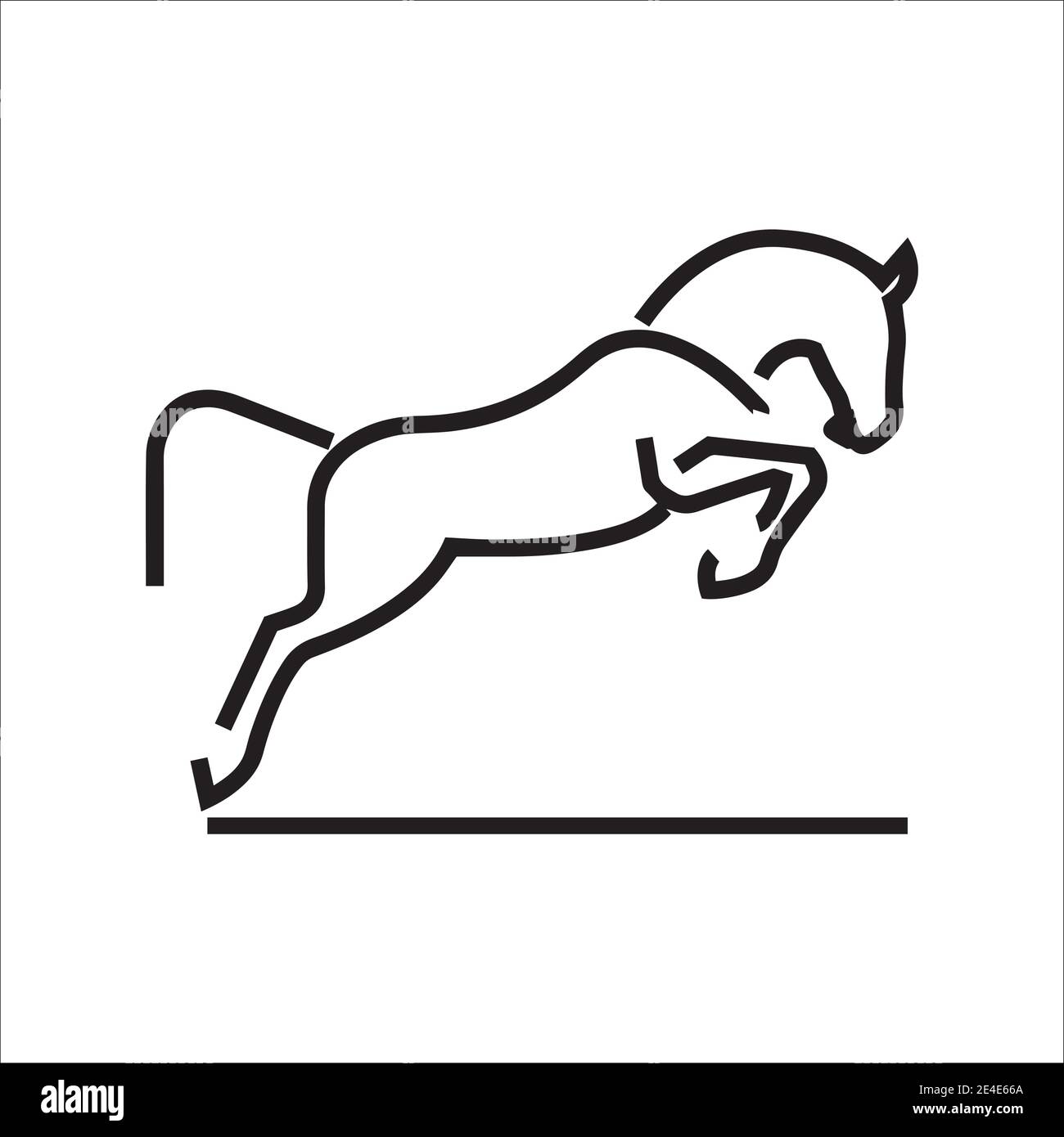 standing luxury minimal horse one line logo vector design Stock Vector ...