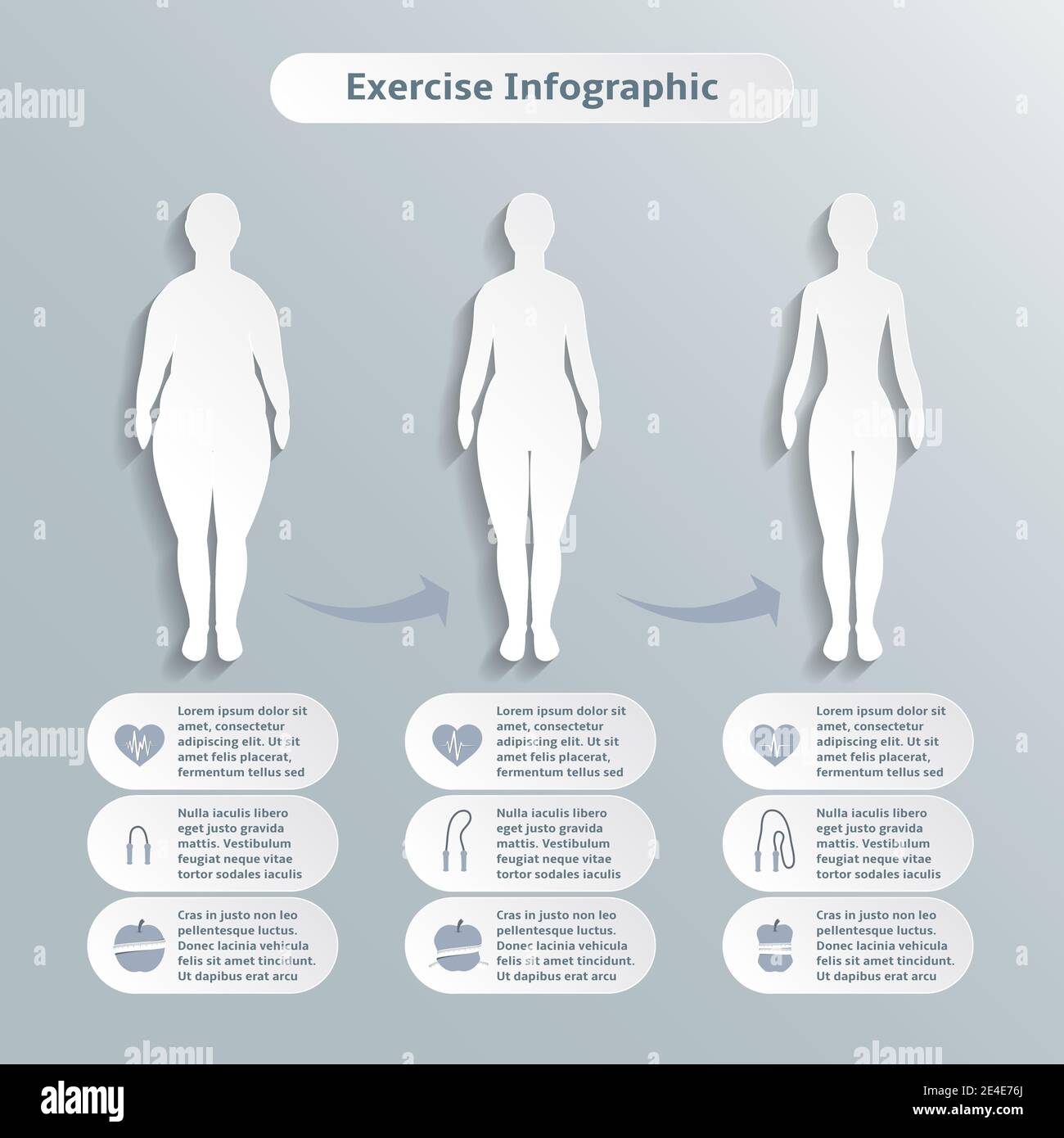 Infographic elements for women fitness and sports of slimness weight ...
