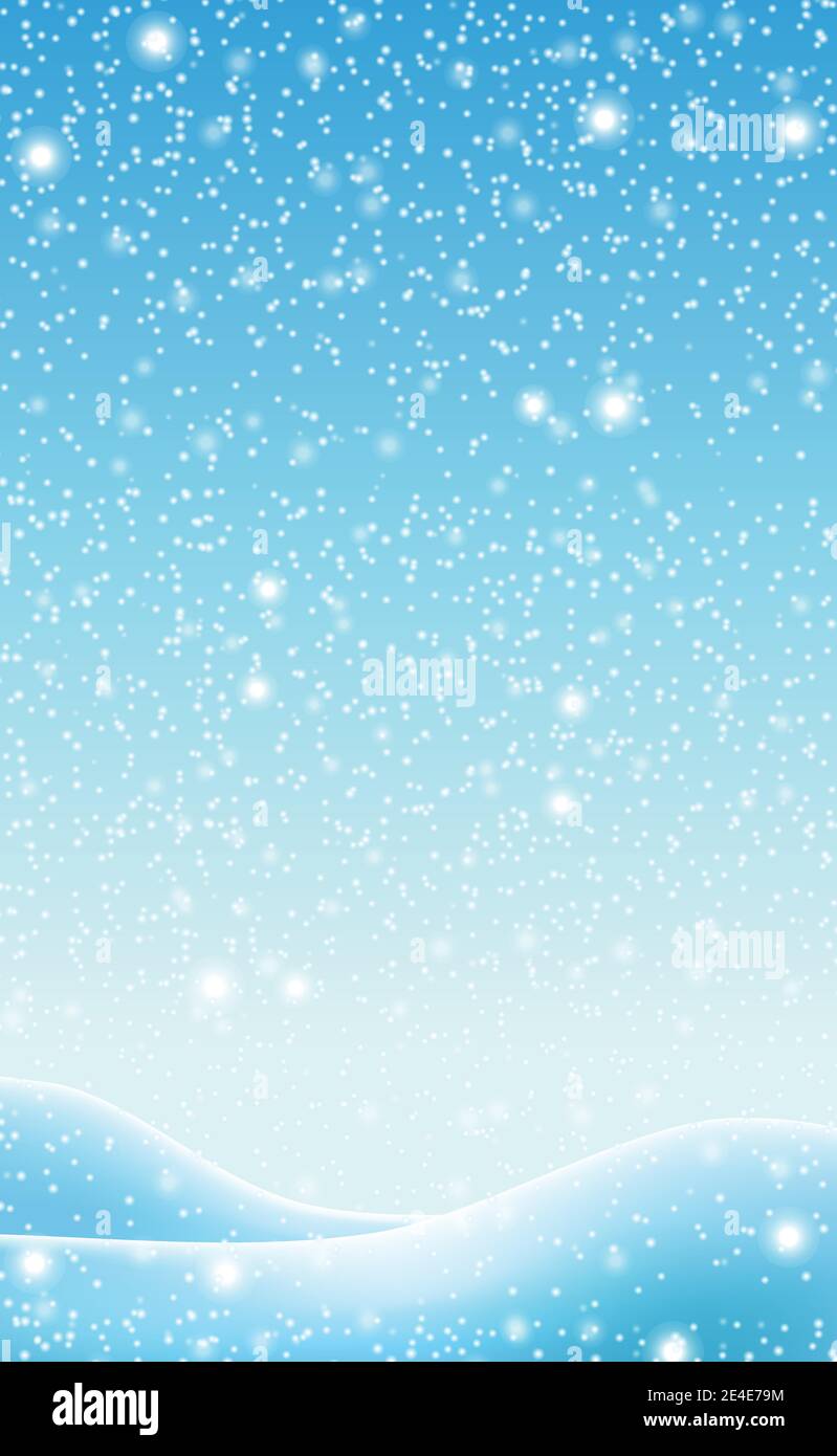 Snowdrifts on a background of blue sky with falling snow - illustration ...