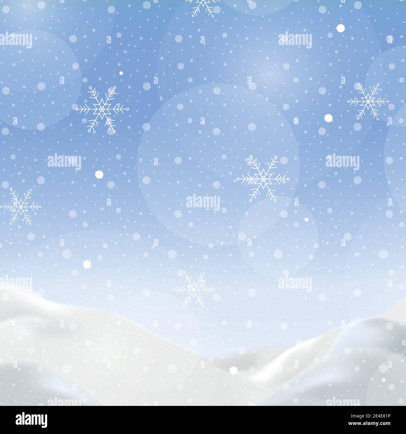 Snowdrifts on a background of blue sky with falling snow - illustration ...