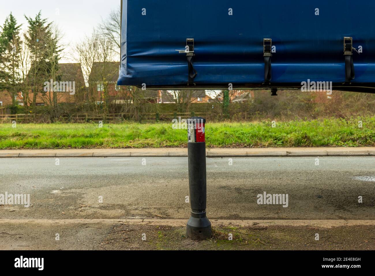 Empty lorry truck trailer parked near motorway in england uk Stock ...