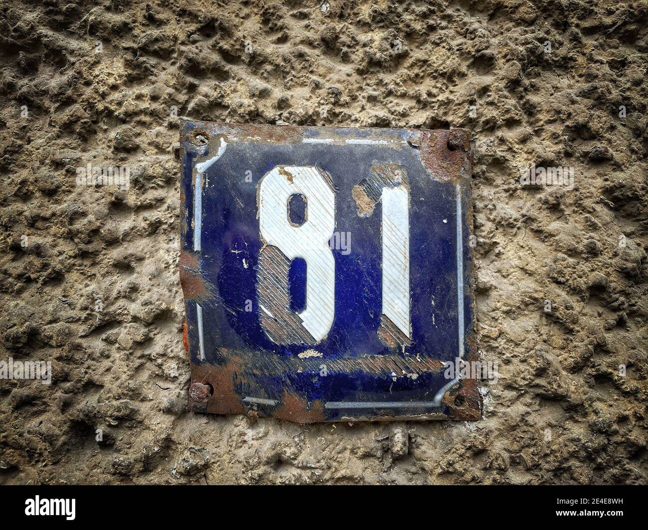 Number 81, the number of houses, apartments, streets. The white number ...