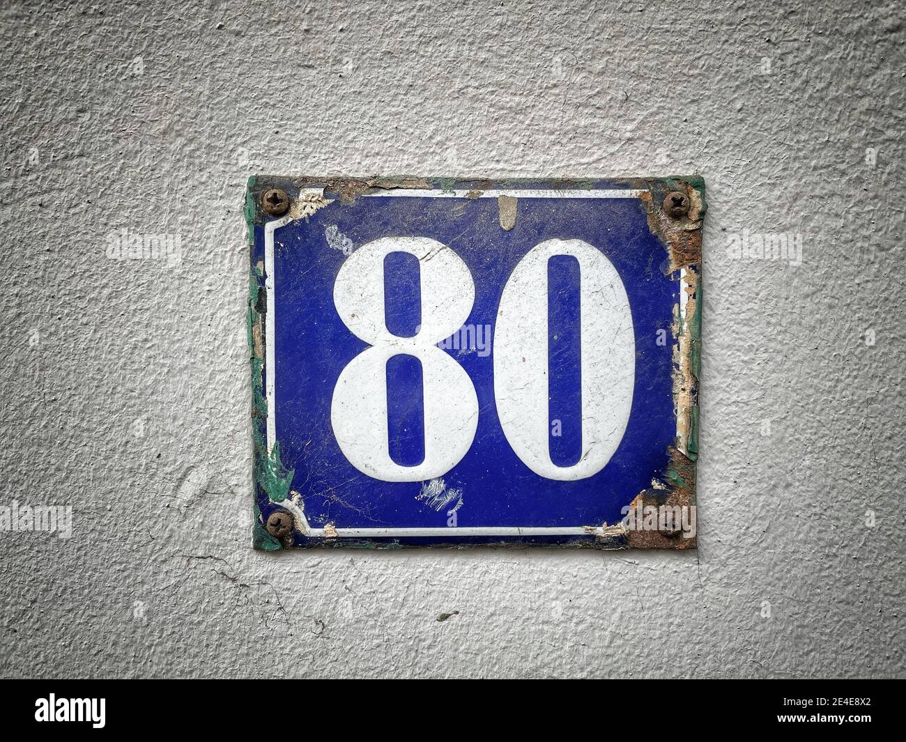 Number 80, the number of houses, apartments, streets. The white number ...