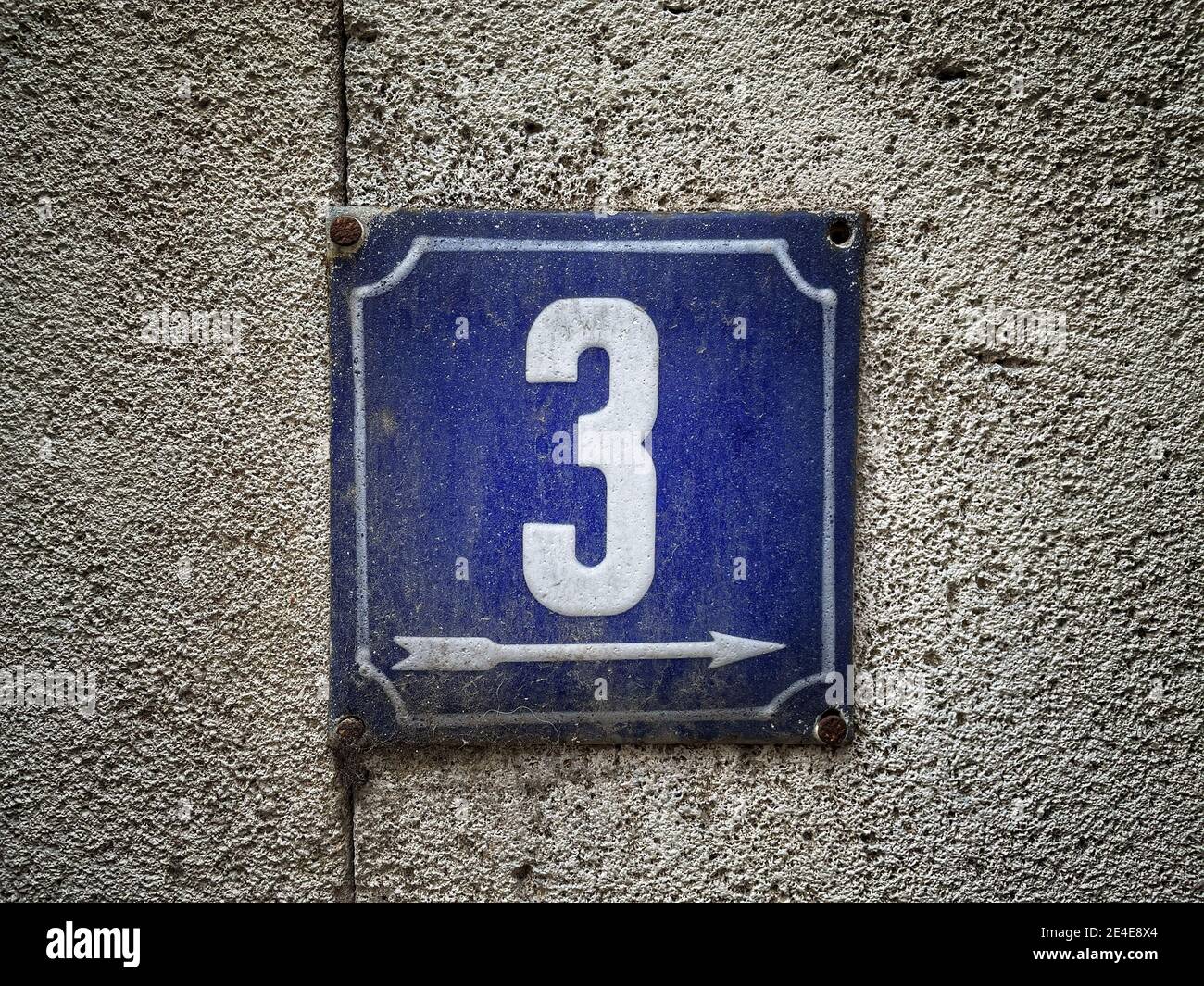 Number 3, the number of houses, apartments, streets. The white number ...