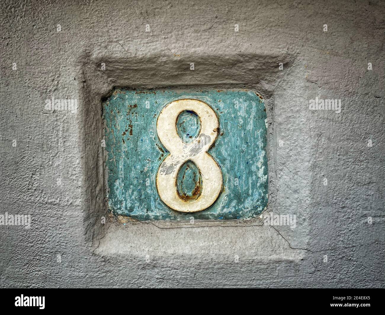 Number 8, the number of houses, apartments, streets. The white number ...