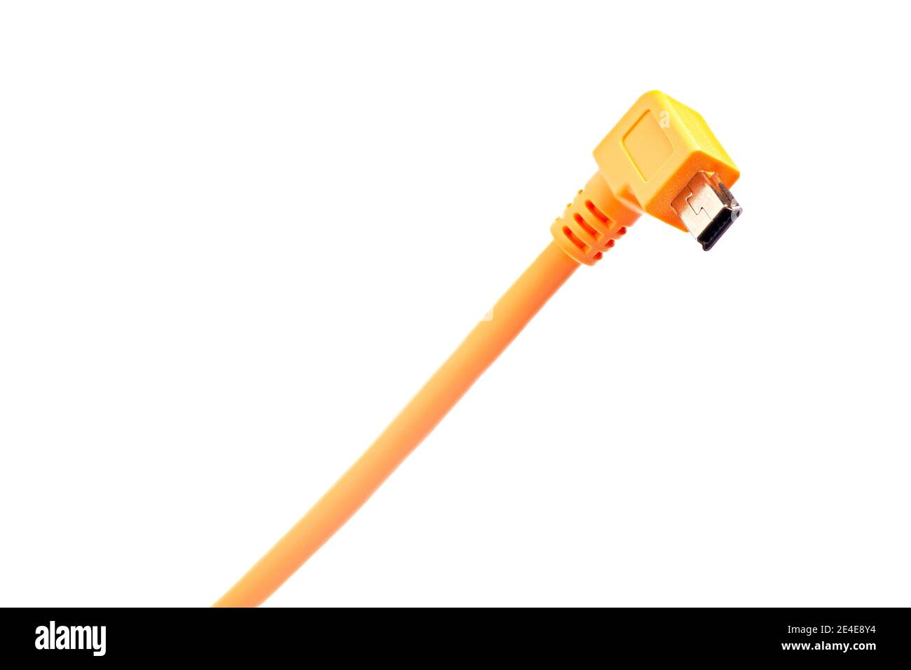 Orange USB cable isolated on white background Stock Photo - Alamy