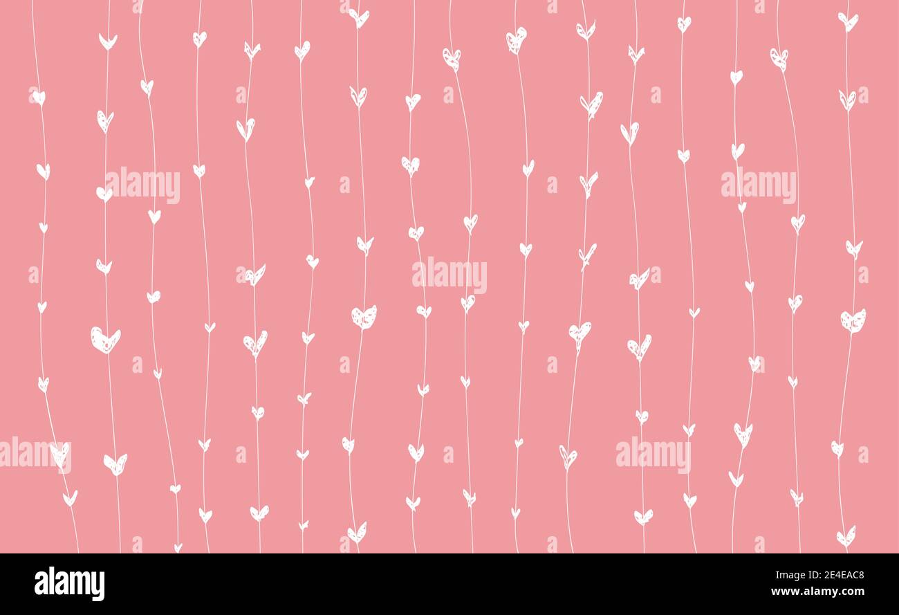Abstract pink background with white painted hearts - Vector ...