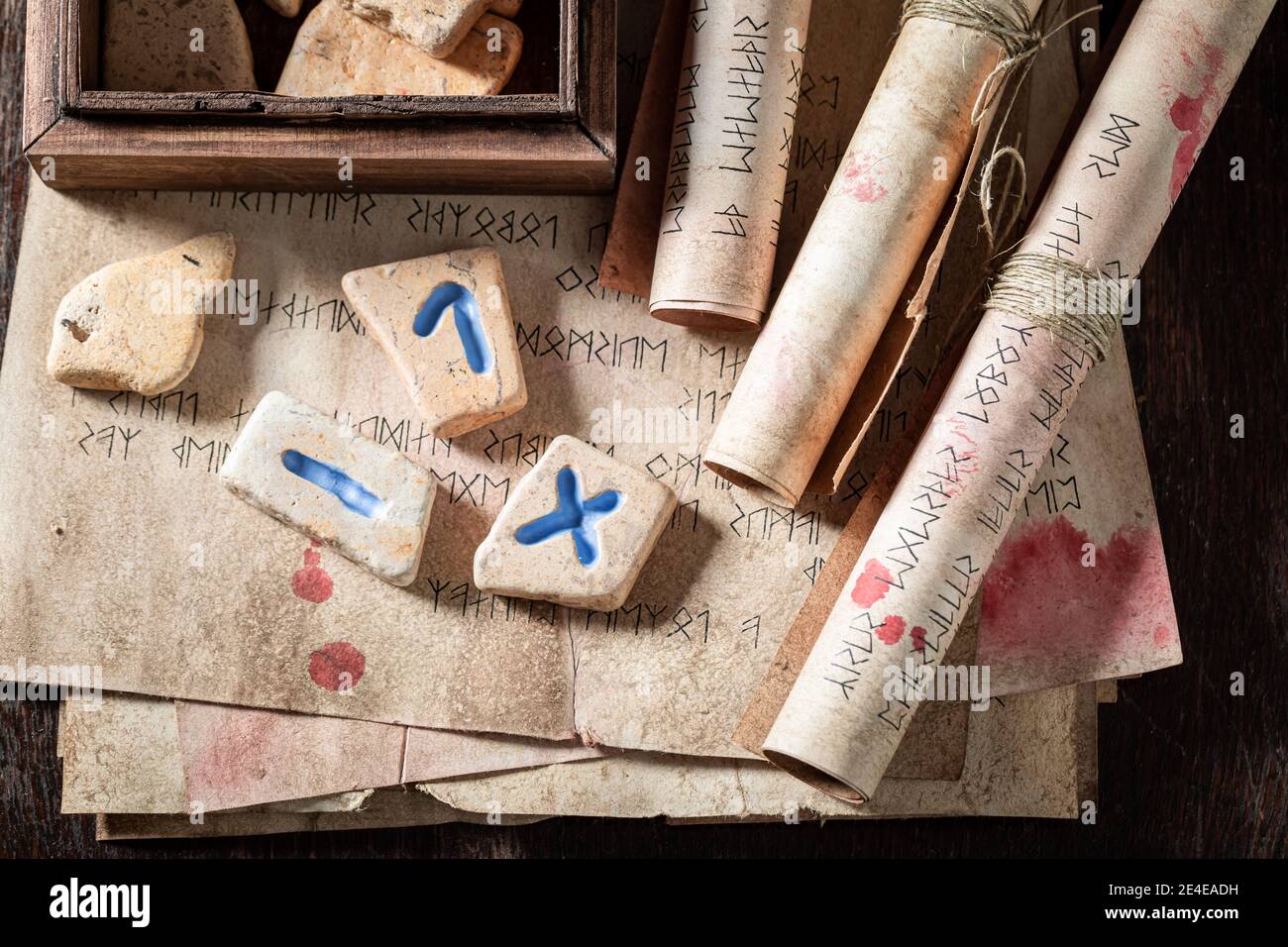 Magical wooden runes hi-res stock photography and images - Alamy