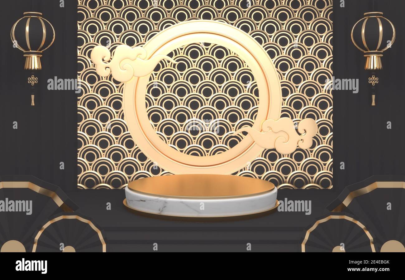 Chinese podium minimal geometric, podium Chinese traditional.3D ...