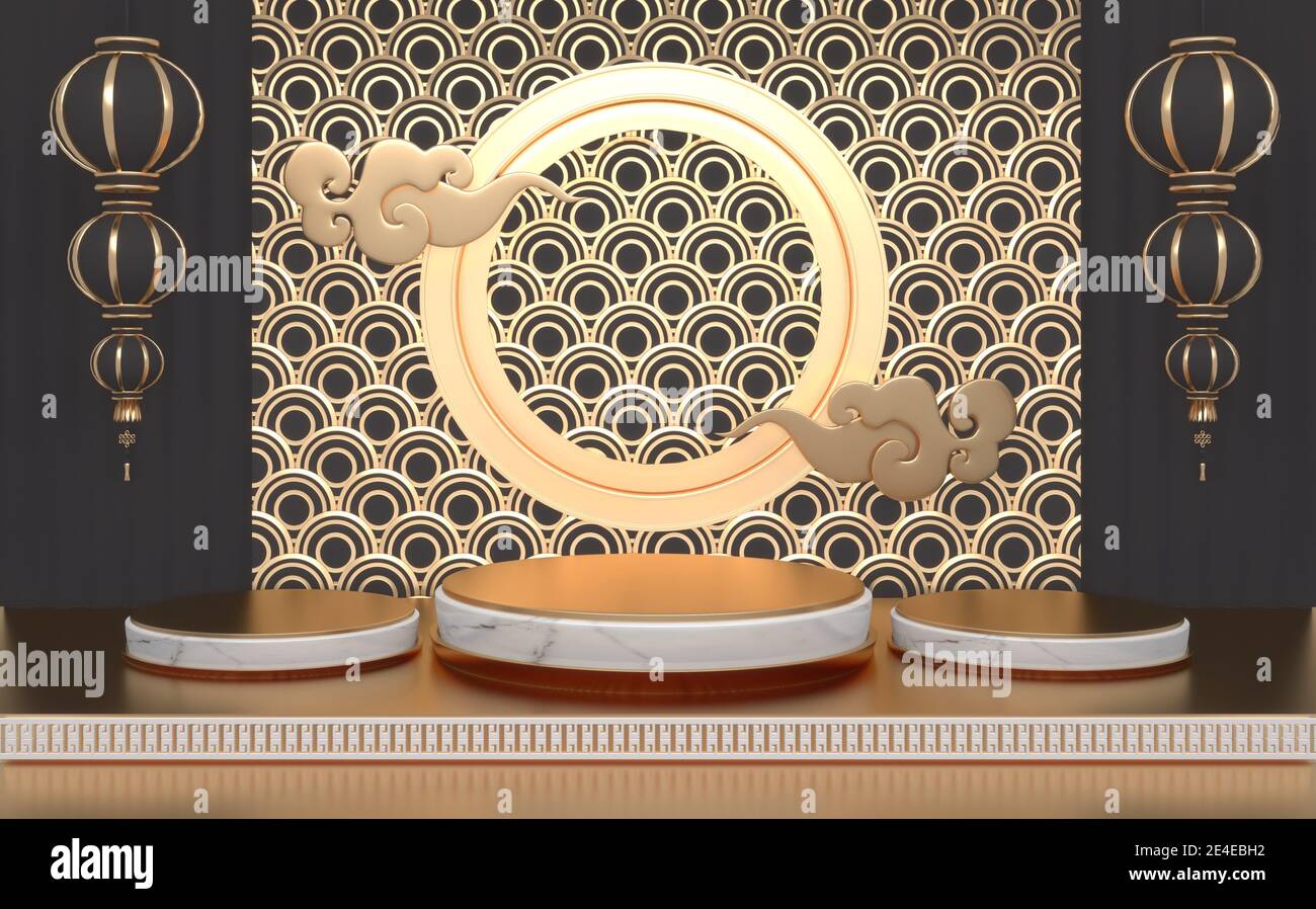 Chinese podium minimal geometric, podium Chinese traditional.3D ...