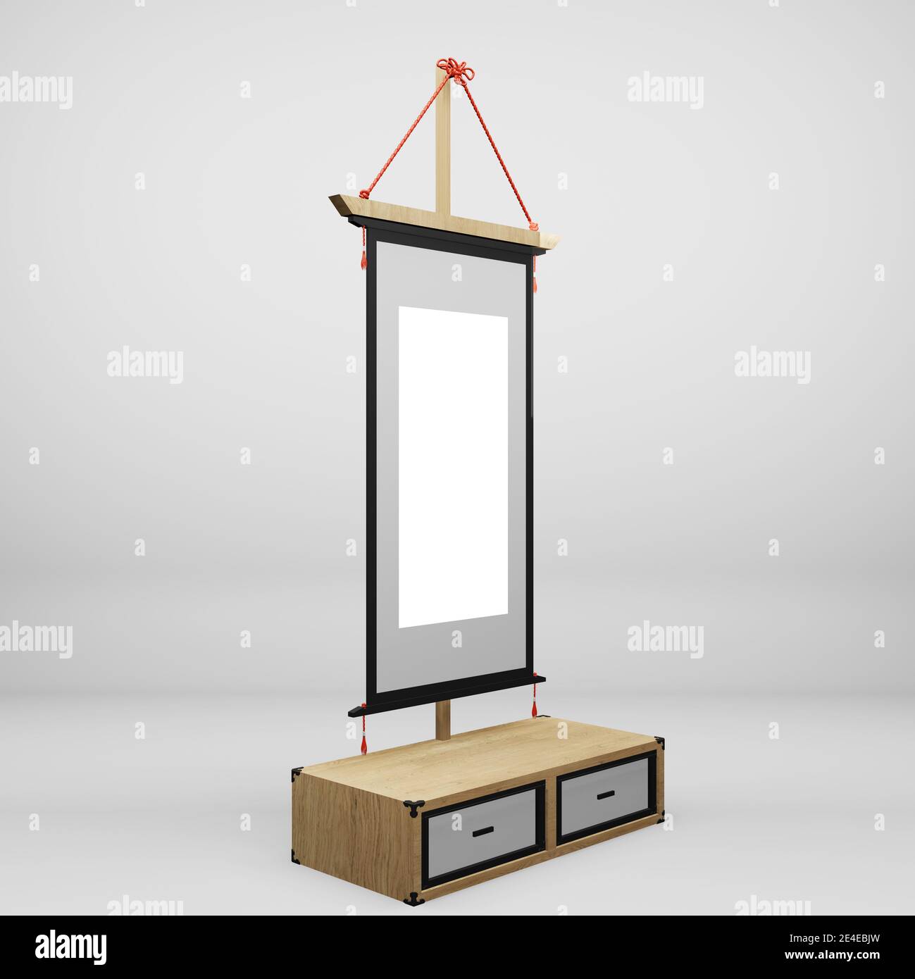 japanese frame on cabinet in white background. 3d rendering Stock Photo ...