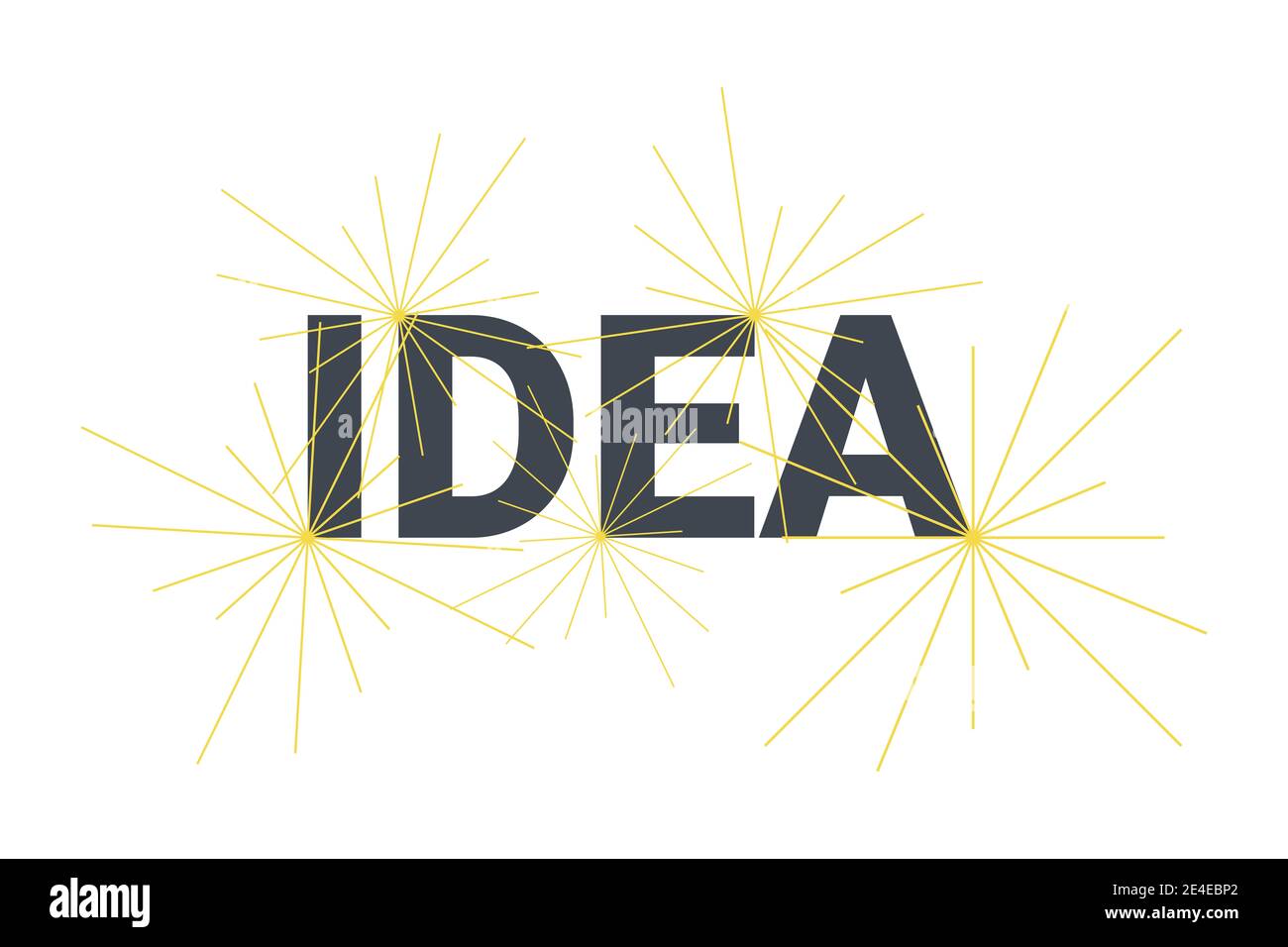 Modern graphic design of a word "Idea" with lines in light abstraction ...