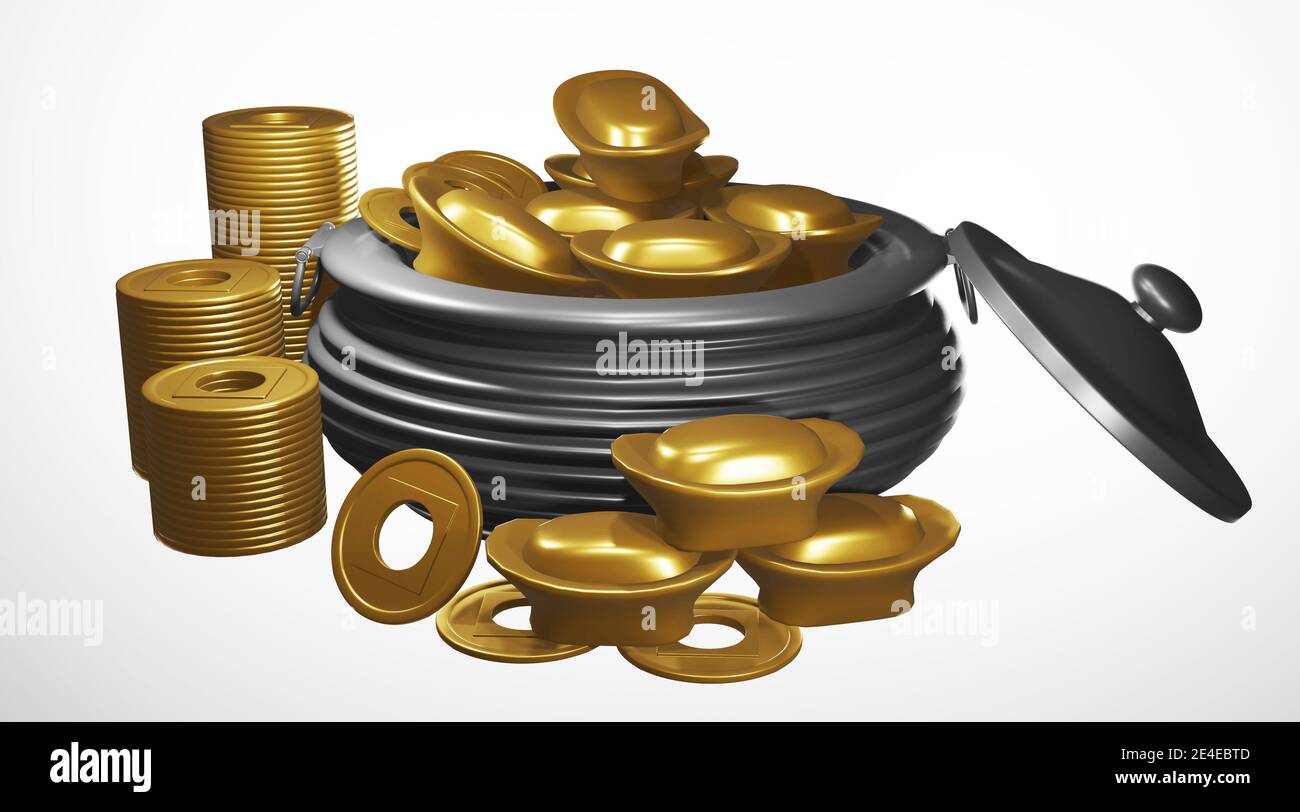 Chinese gold coins isolated hi-res stock photography and images - Alamy