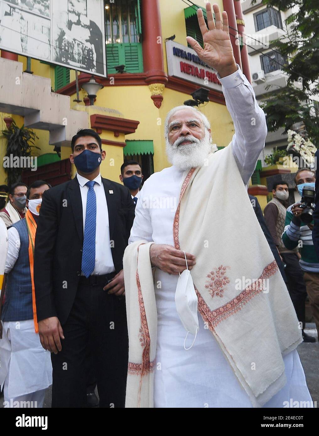 Kolkata, India. 23rd Jan, 2021. The Prime Minister, Shri Narendra Modi ...