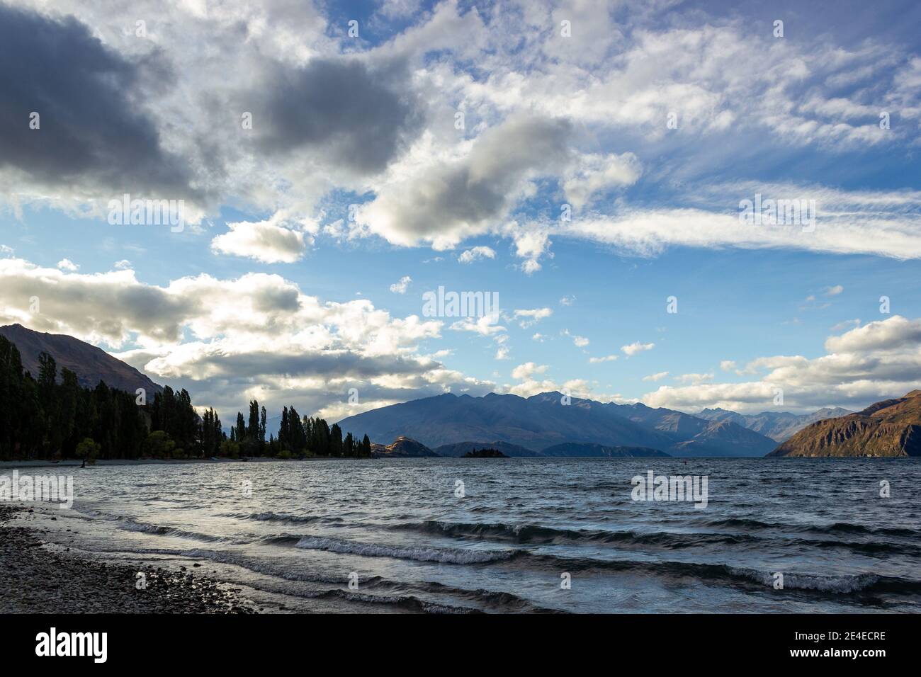 Lake Wanaka at Sunset - the Most Photographed Tree in New Zealand Stock ...