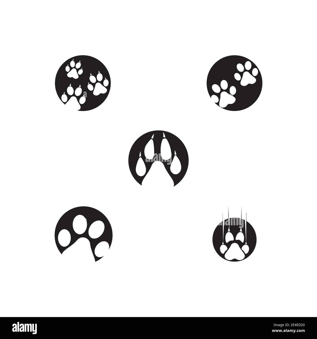 Set Dog paw vector footprint icon logo symbol graphic illustration ...
