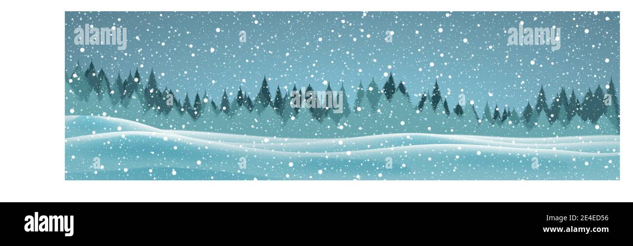 Forest winter festive background wintry snowy landscape - illustration ...