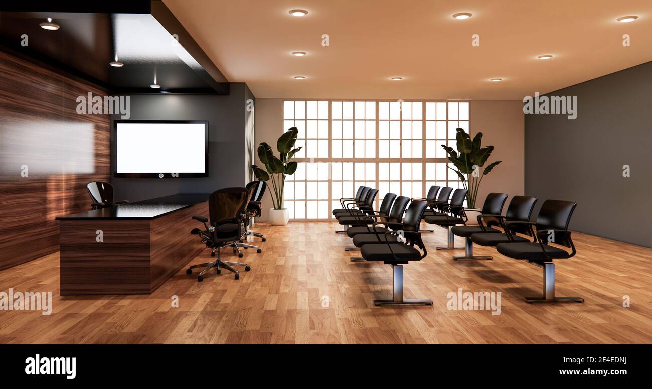 waiting room interior on office design.3D rendering Stock Photo - Alamy