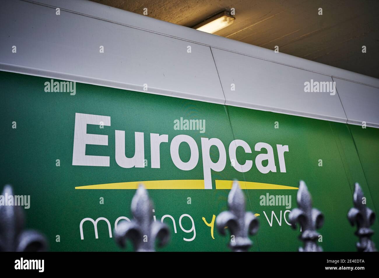 Berlin, Germany - February 21, 2020: View to the logo of a car rental ...
