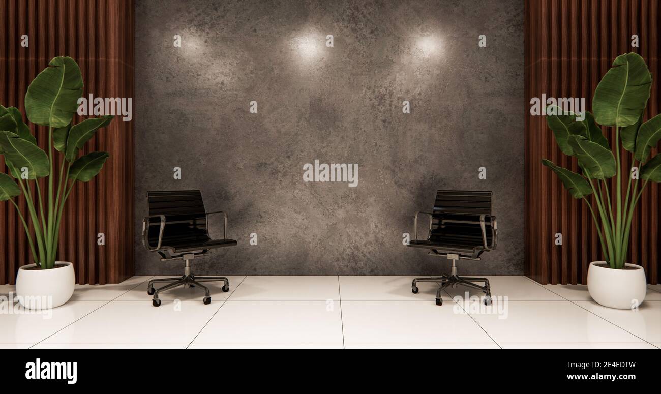 Loft scene office Desk standing in office. 3d rendering Stock Photo - Alamy