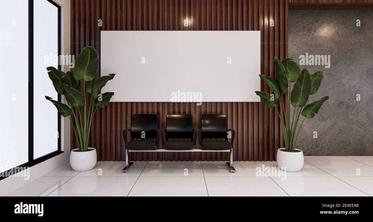 waiting room interior on office design.3D rendering Stock Photo - Alamy