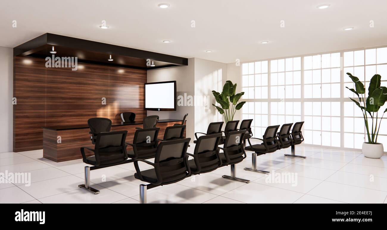 waiting room interior on office design.3D rendering Stock Photo - Alamy