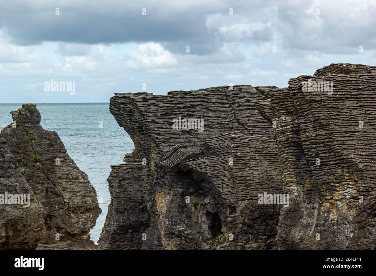 Pancake Rocks at Punakaiki seen from the lookout, West Coast, South ...