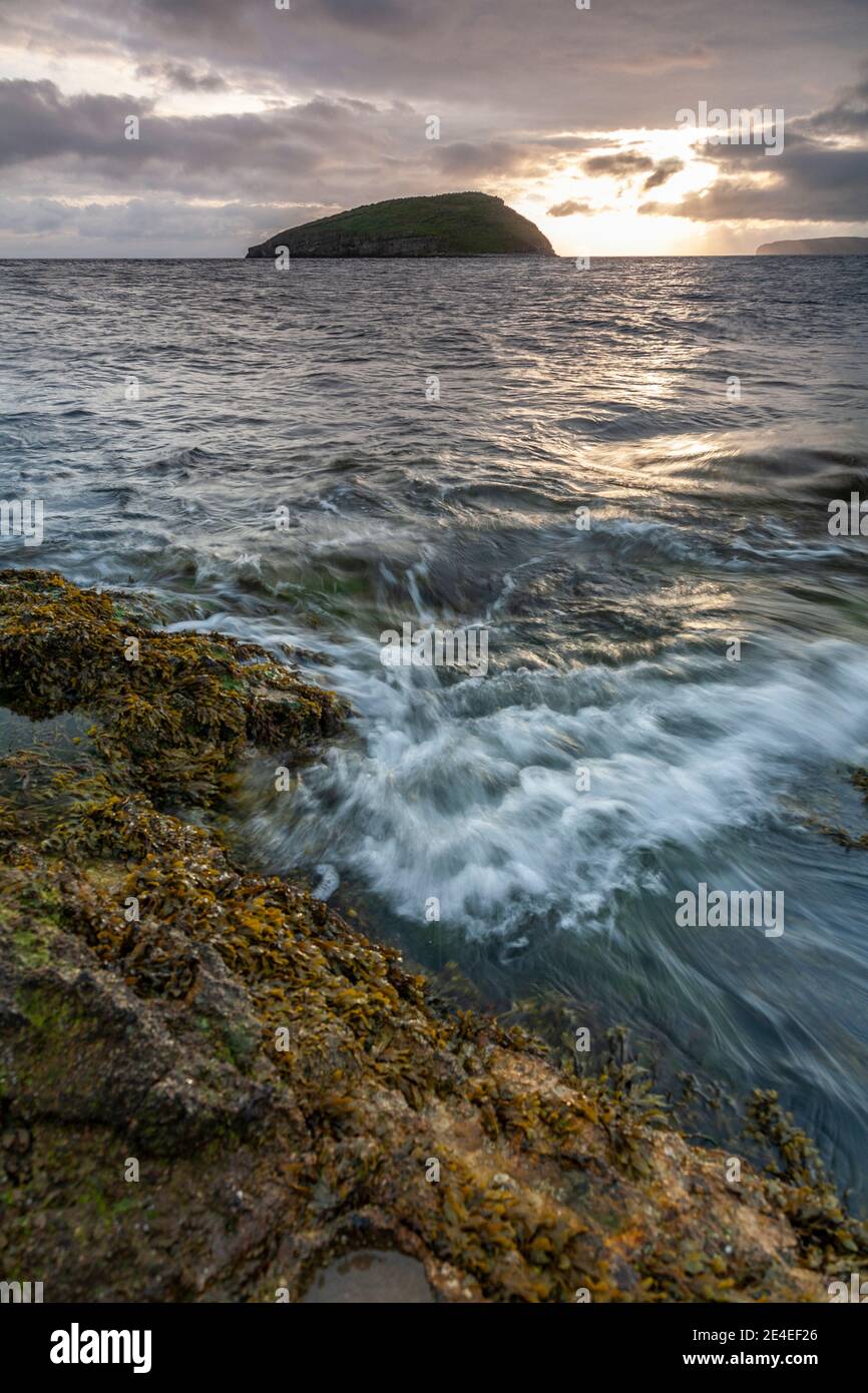 Sunrise over Puffin Island, Anglesey, North Wales Stock Photo - Alamy