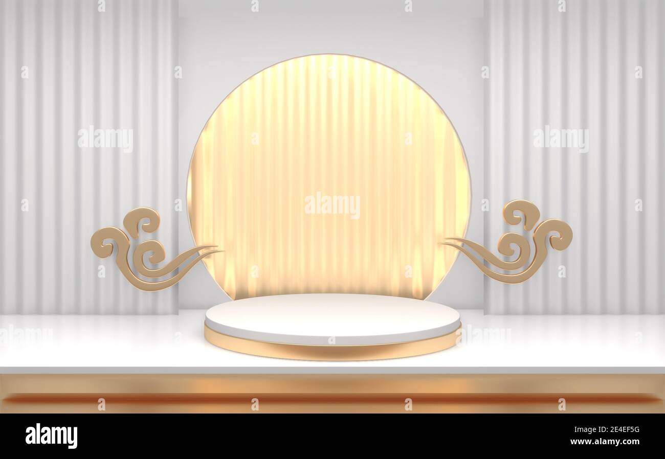 Chinese podium minimal geometric, podium Chinese traditional.3D ...