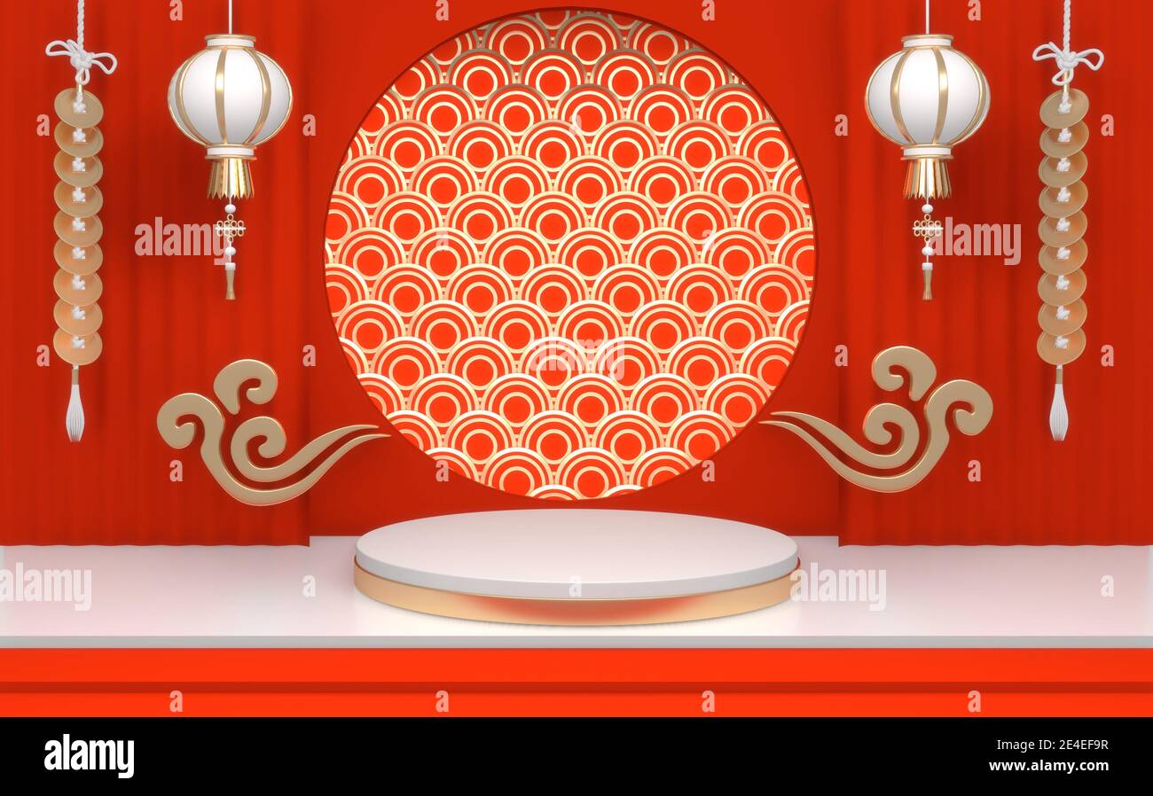 Chinese podium minimal geometric, podium Chinese traditional.3D ...