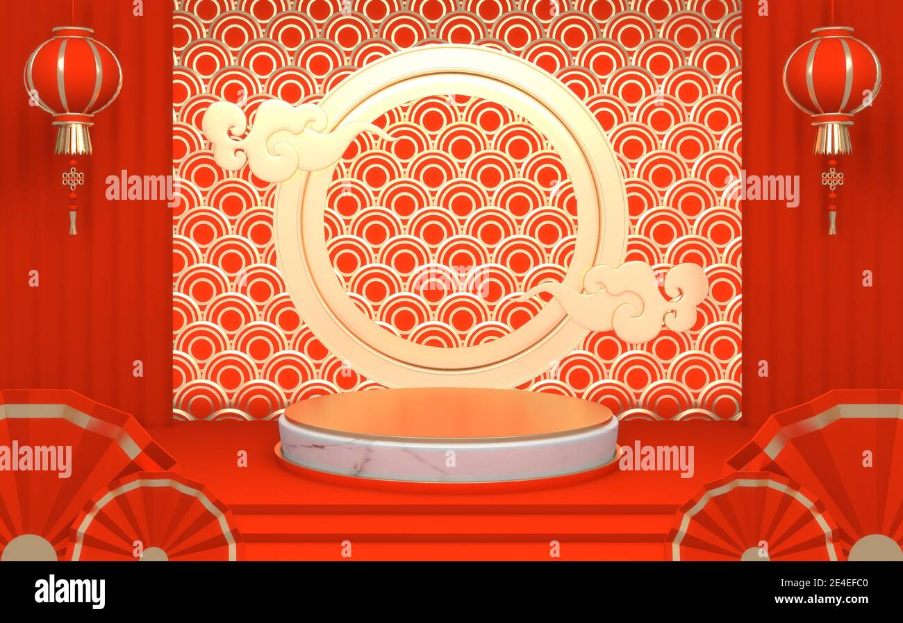 Chinese podium minimal geometric, podium Chinese traditional.3D ...