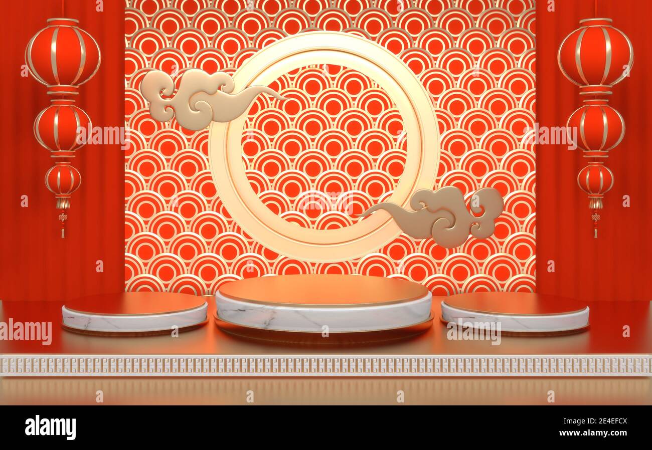 Chinese podium minimal geometric, podium Chinese traditional.3D ...