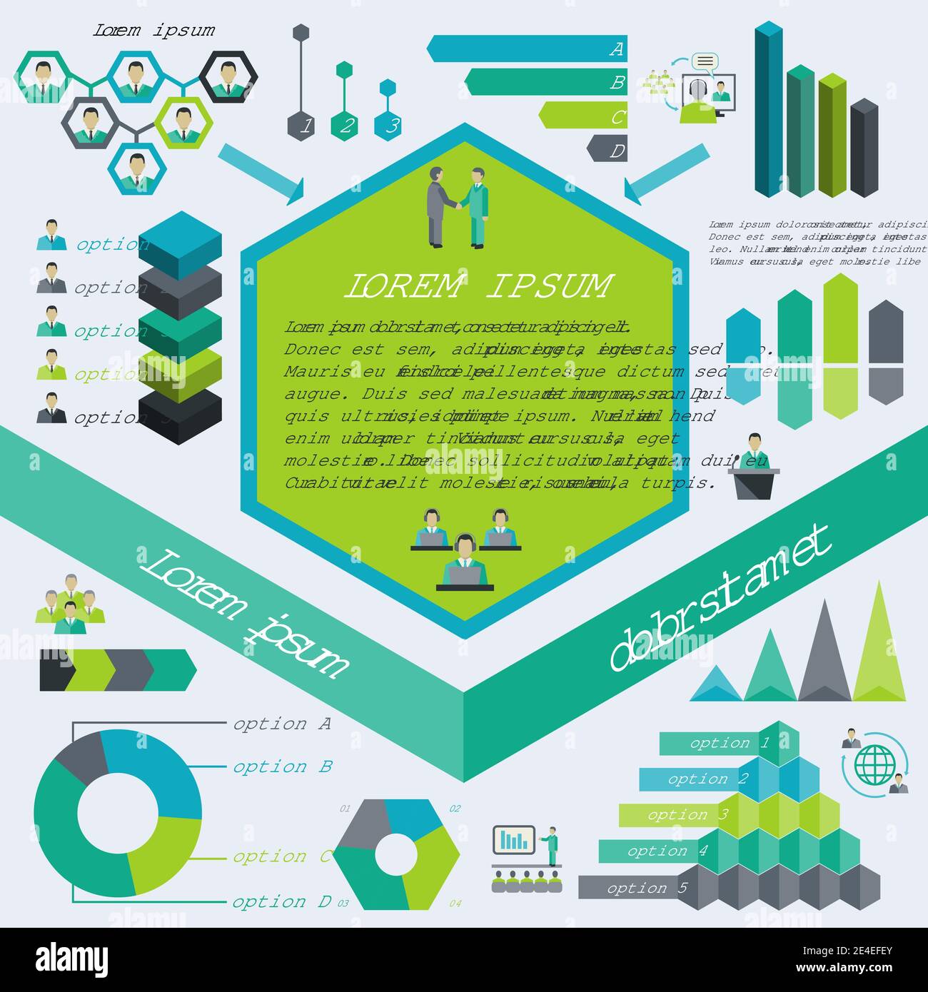 Meeting partnership corporate business infographic elements vector ...