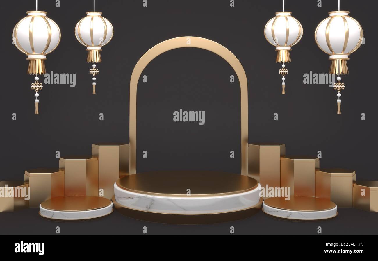 Chinese podium minimal geometric, podium Chinese traditional.3D ...