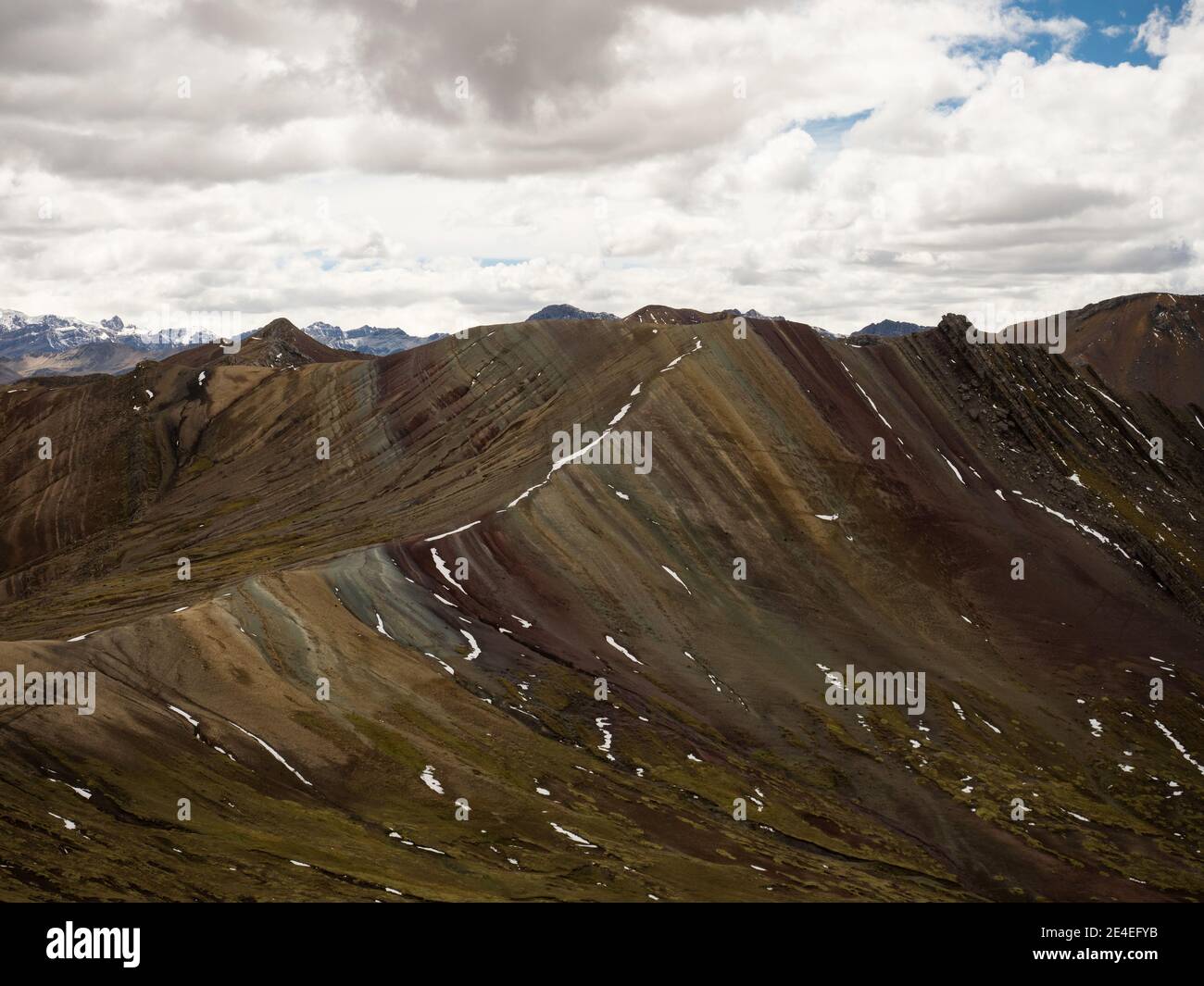 Panorama landscape view of Cordillera de Arcoiris colorful Palccoyo ...