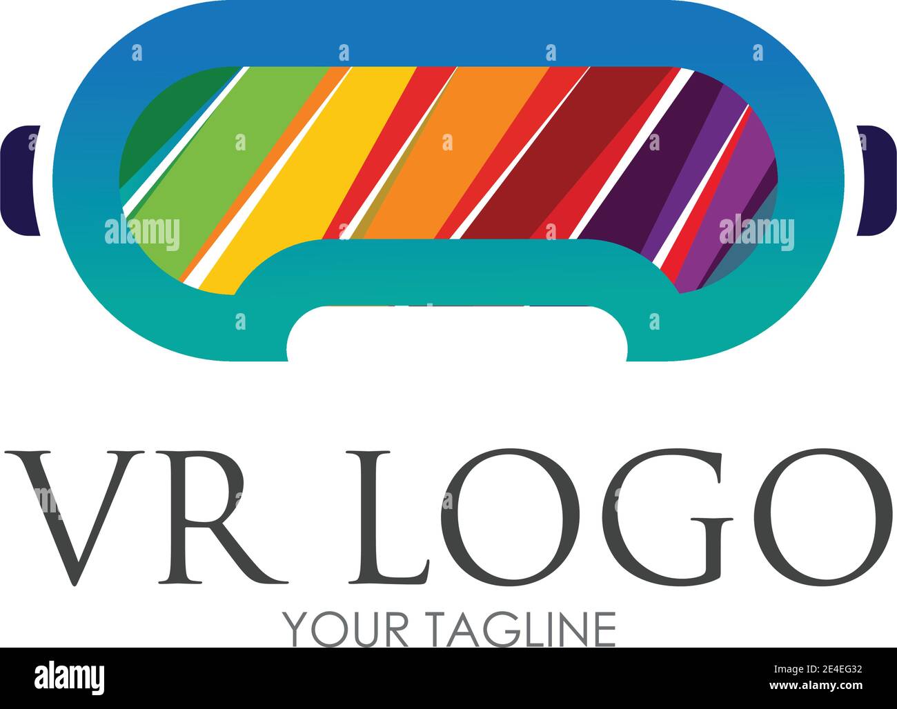 virtual reality logo illustration design template - vector Stock Vector ...