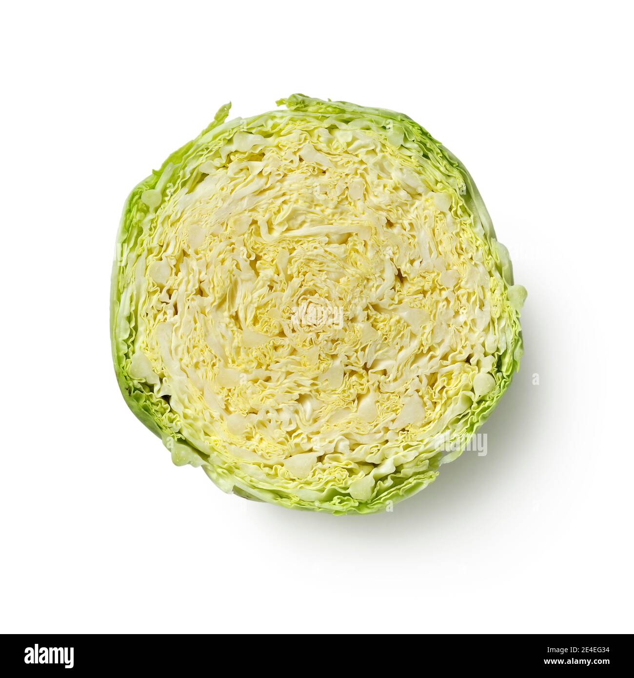 Halved fresh raw whole Savoy cabbage isolated on white background Stock ...
