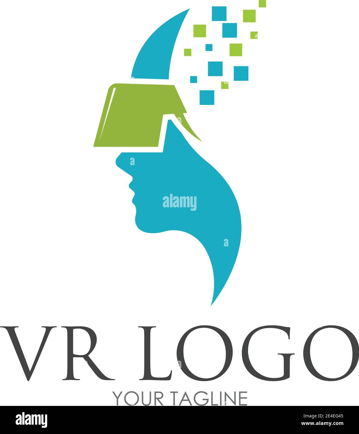 virtual reality logo illustration design template - vector Stock Vector ...