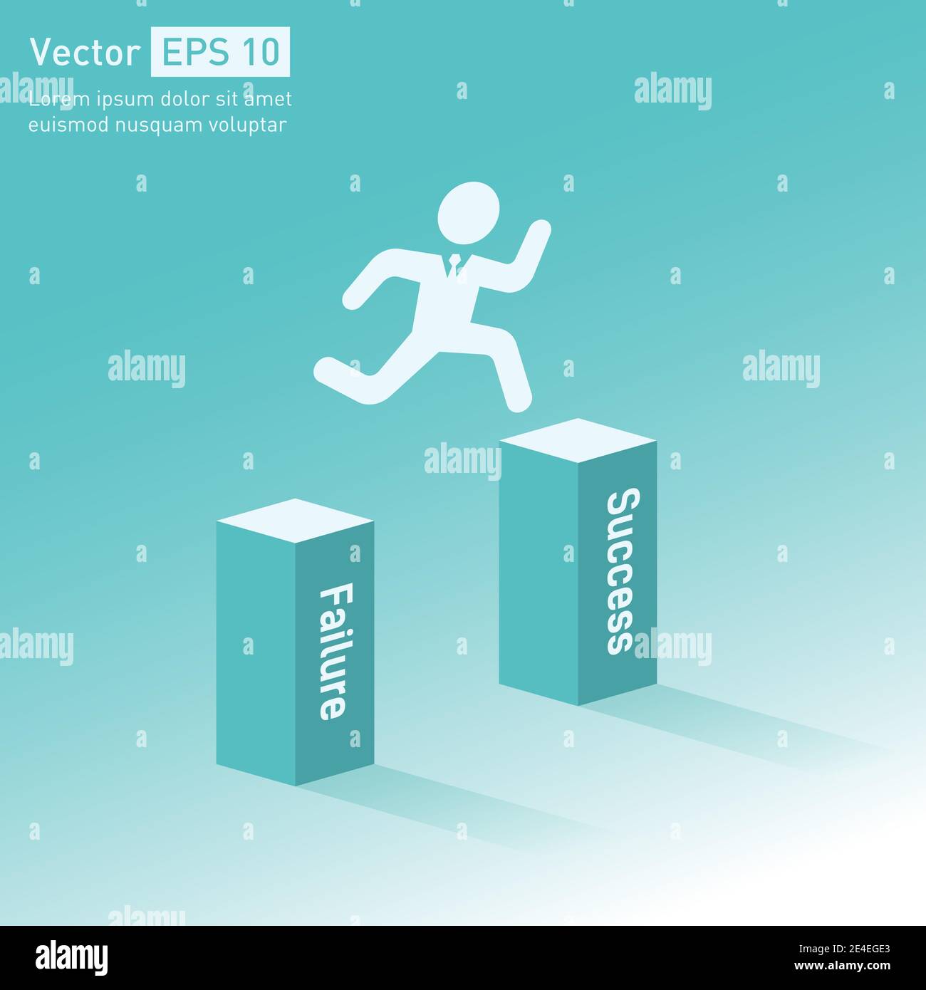 Businessman jumps from failure to success. failure brings success Stock ...