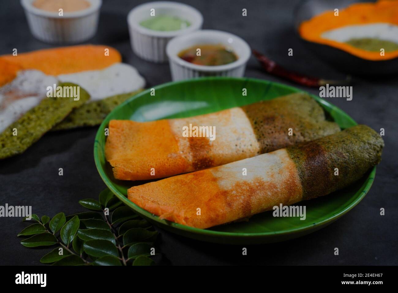 Tri color or Tri colour Dosa - Indian flag color food for republic and ...