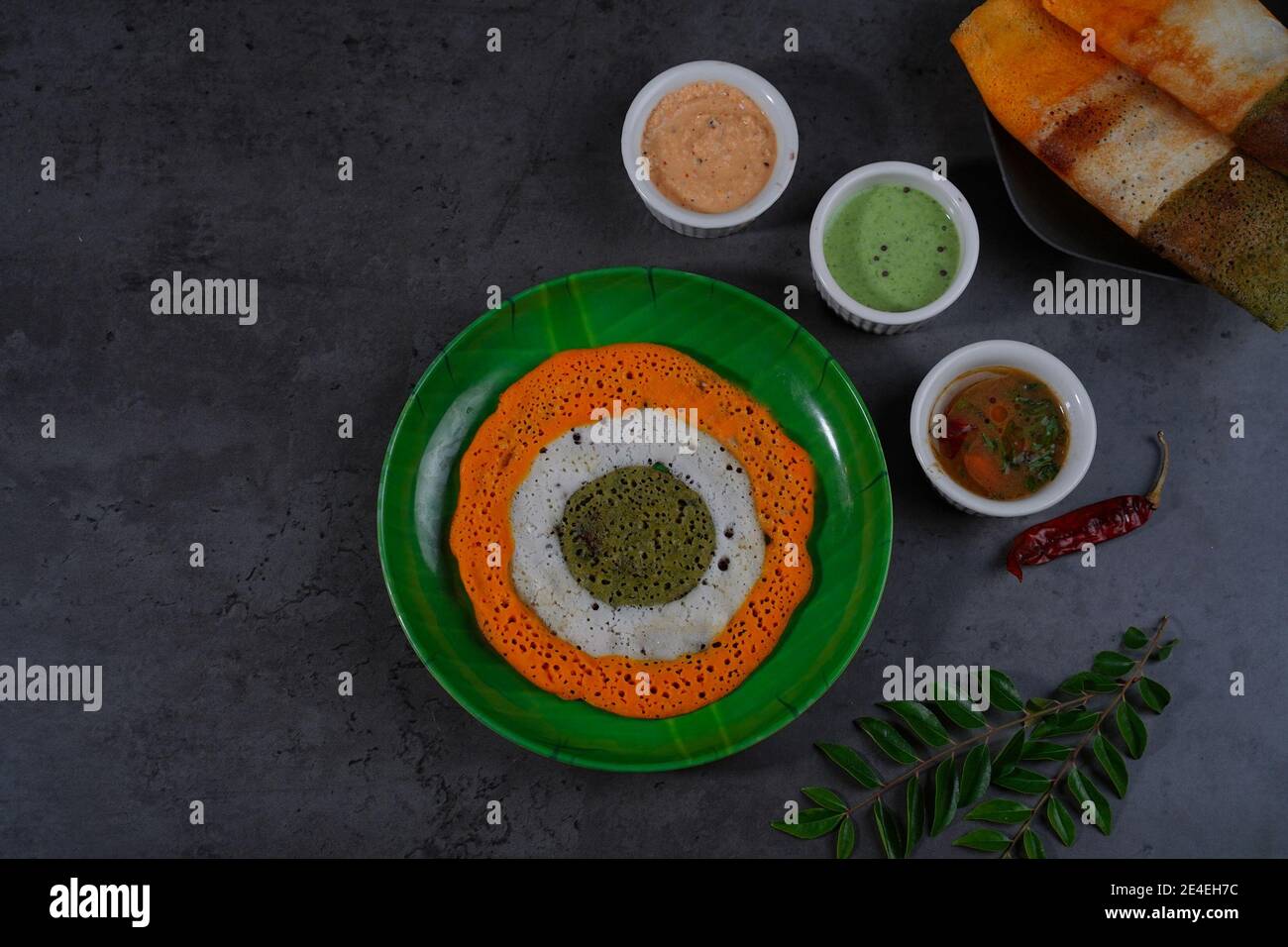 Tri color or Tri colour Dosa - Indian flag color food for republic and ...