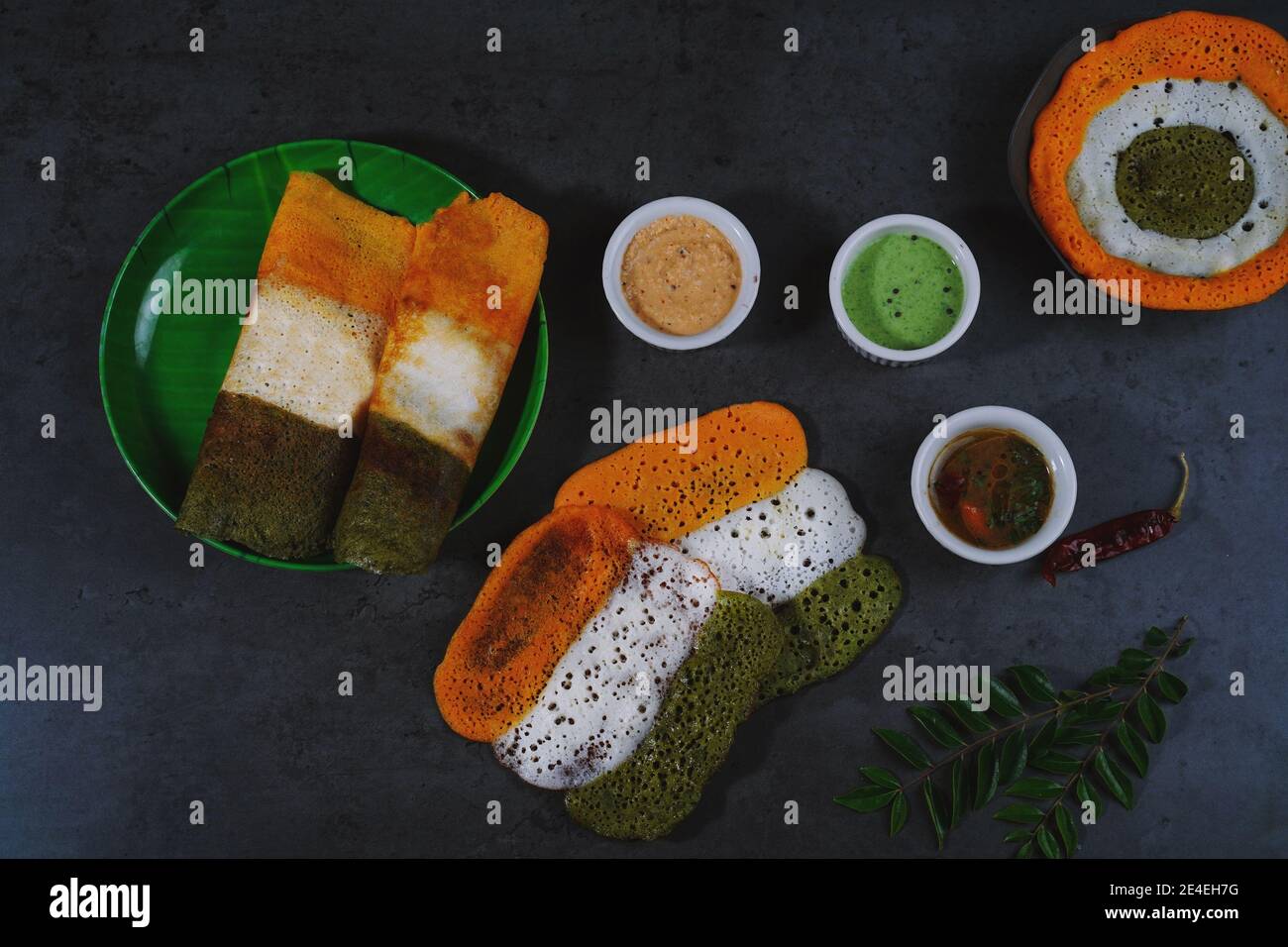 Tri color or Tri colour Dosa - Indian flag color food for republic and ...