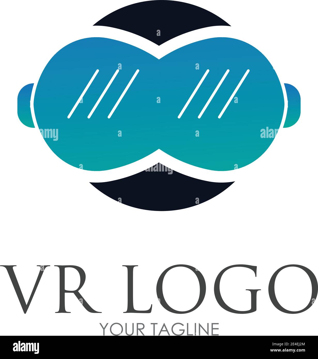 virtual reality logo illustration design template - vector Stock Vector ...