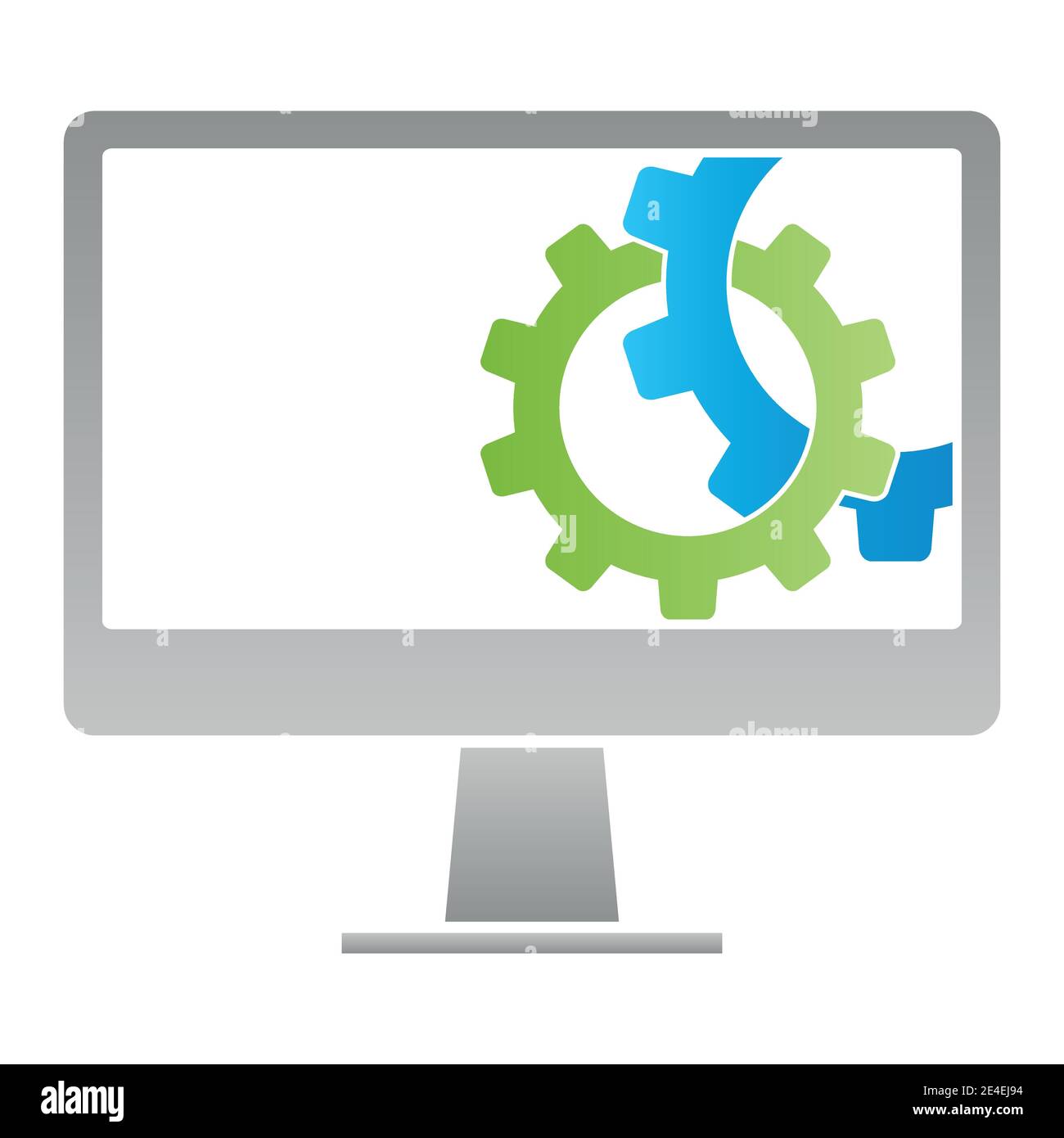 Computer, gears, computer icon, logo, background Stock Vector Image ...