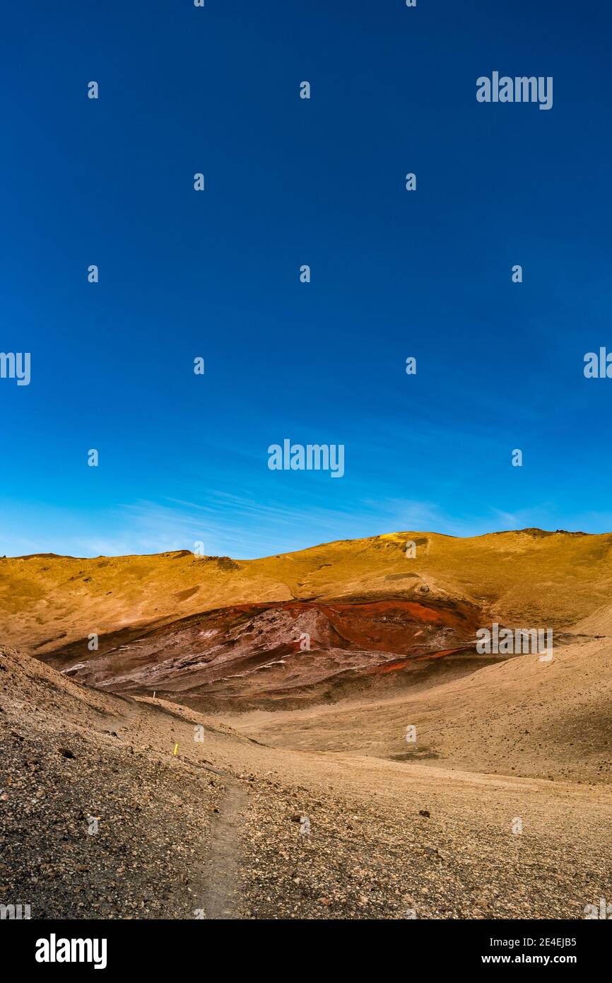 Amazing Icelandic landscape of colorful volcanic caldera Askja, in the ...